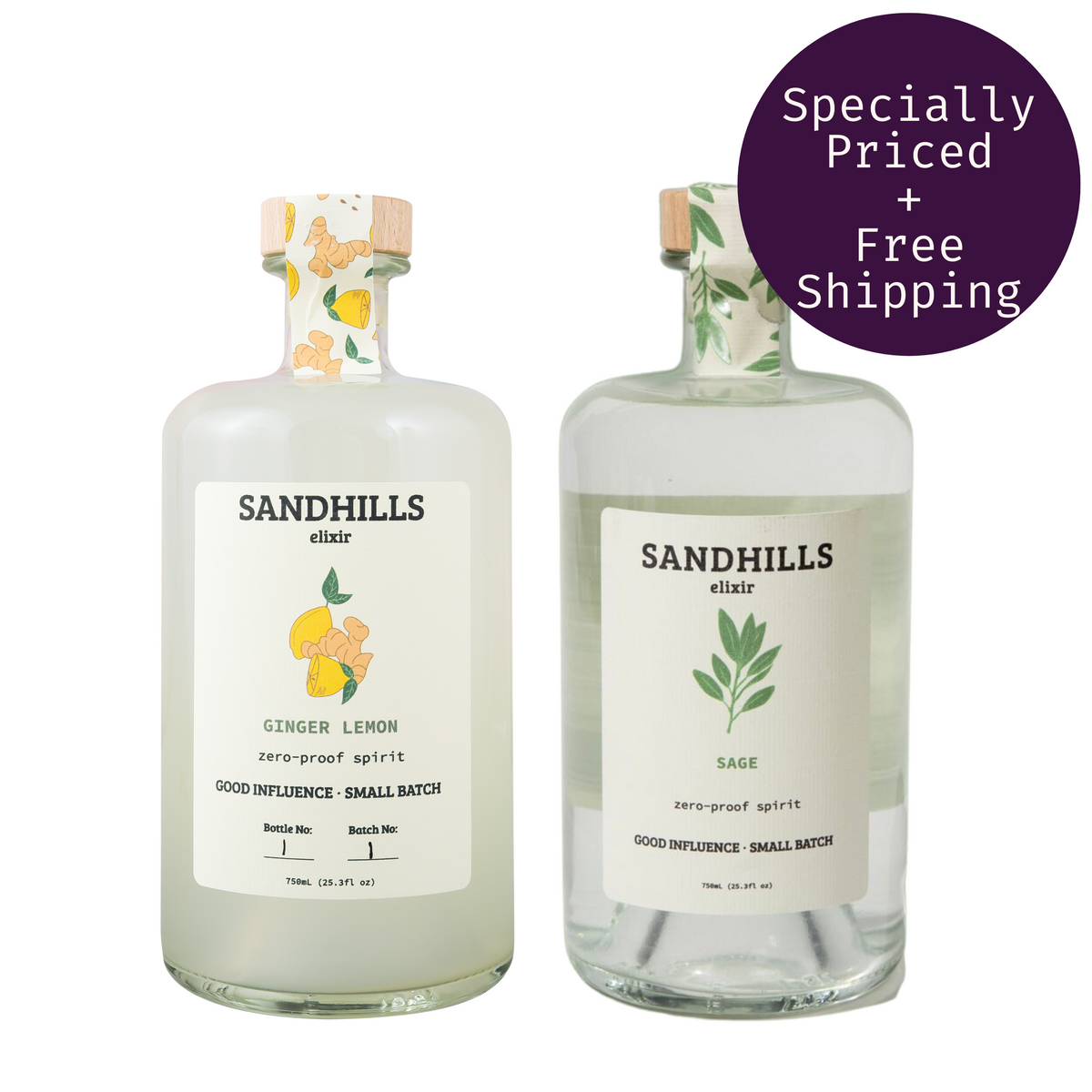 Two Pack: Ginger Lemon & Sage Zero-Proof Spirits + FREE SHIPPING ...